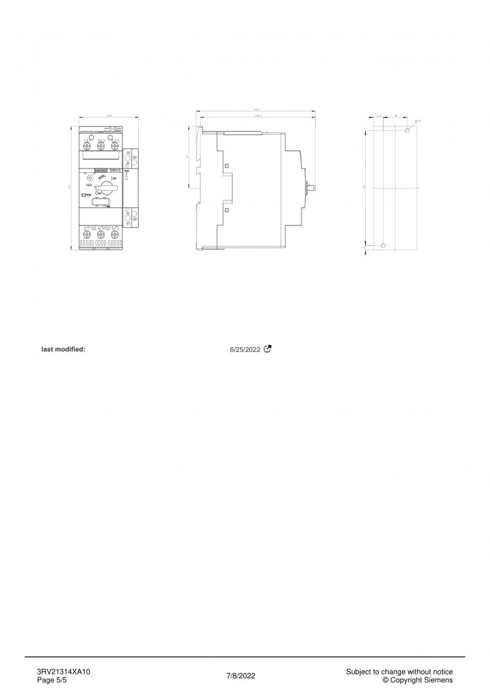 3RV21314XA10 datasheet page 5
