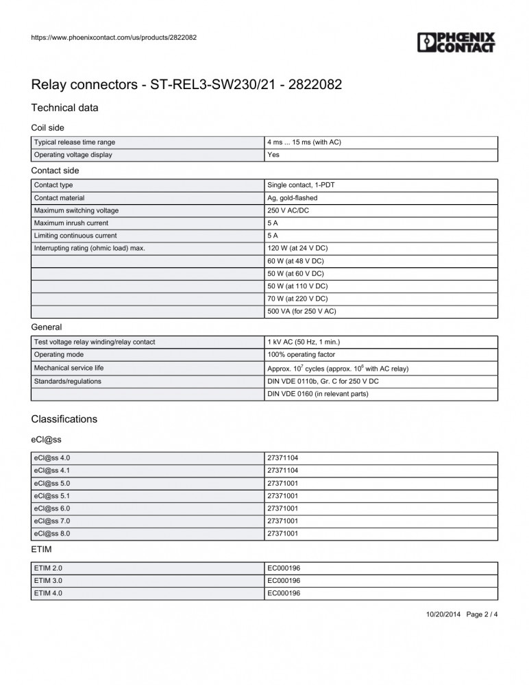 Phoenix Contact 2822082 technical document page 2