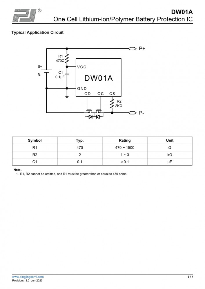 DW01A datasheet page 2