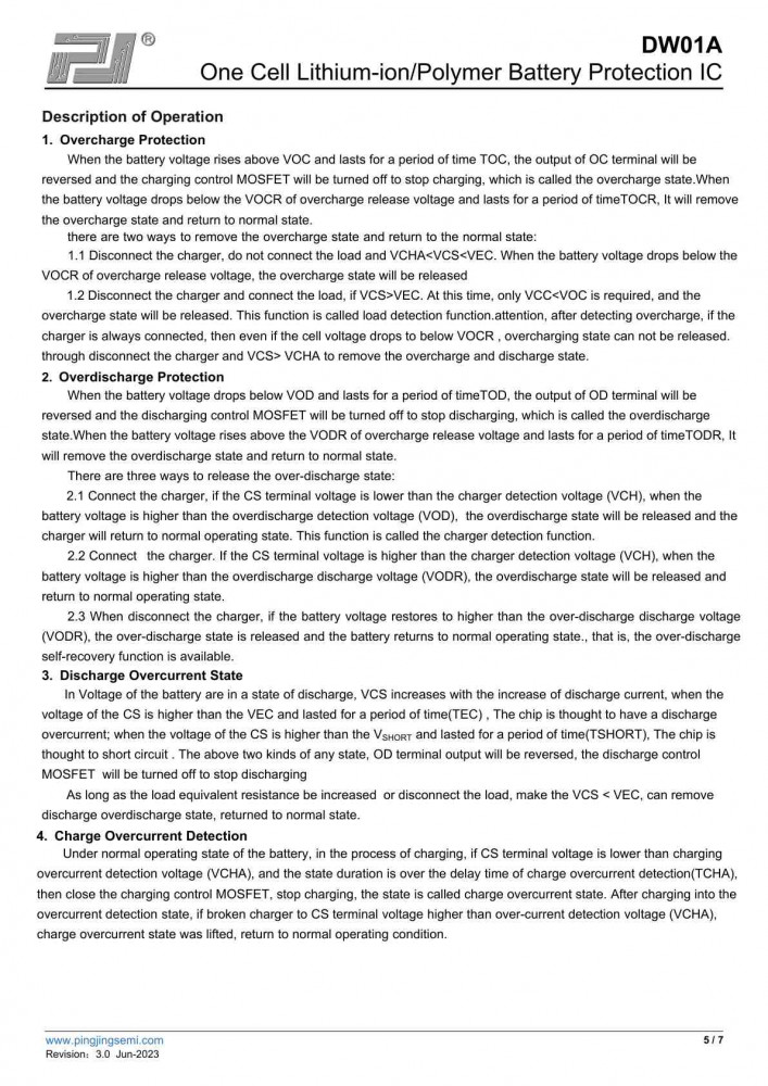 DW01A datasheet page 6