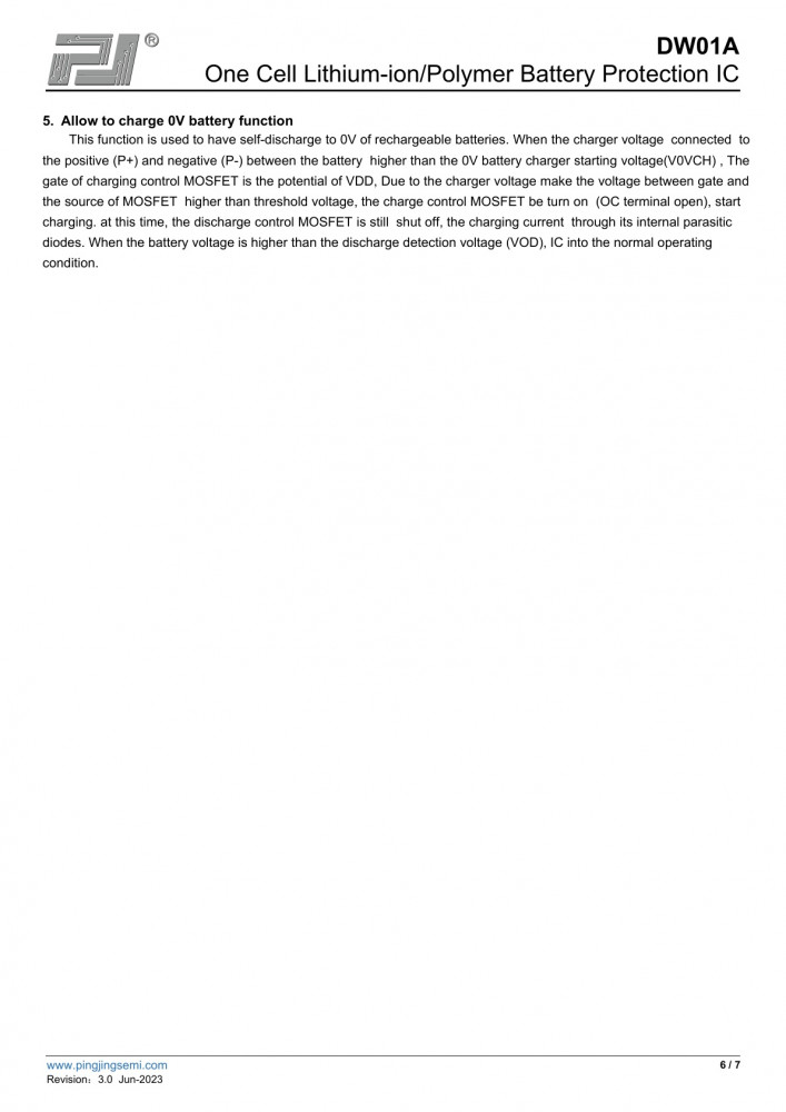 DW01A datasheet page 7