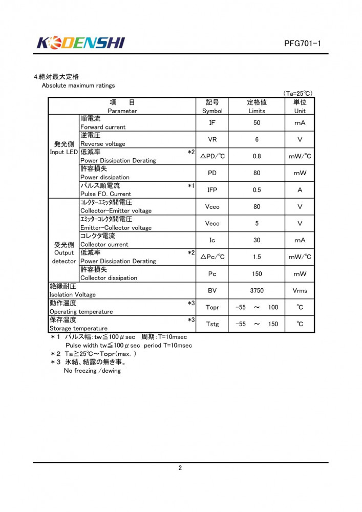 PFG701-1 document page 2