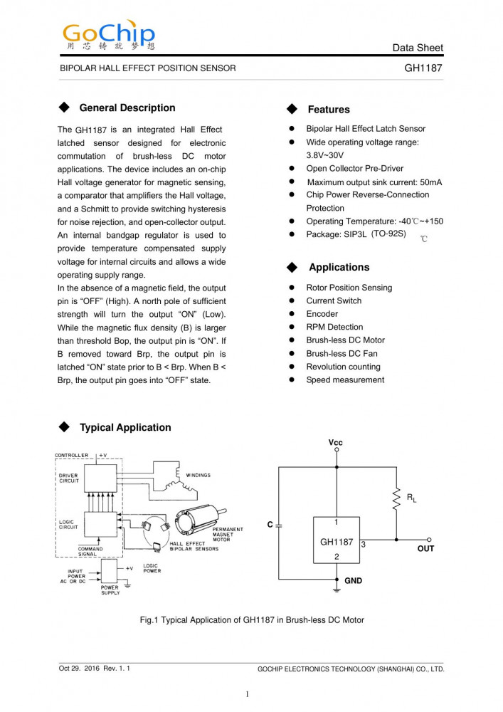 GH1187 datasheet page 1