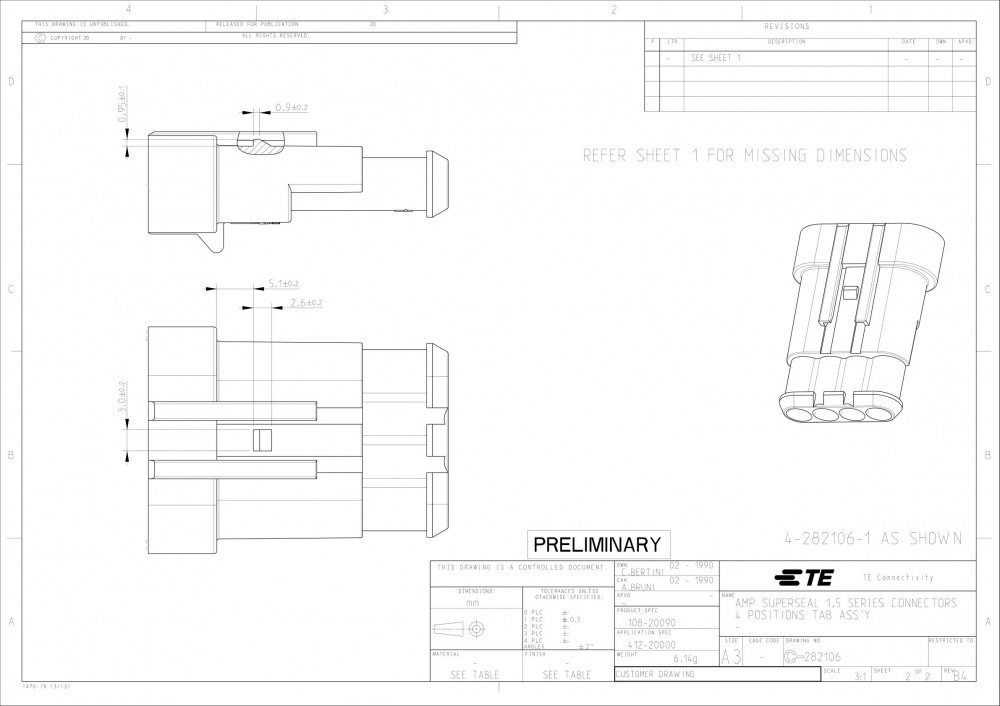 TE Connectivity 282106-2 drawing, page 2