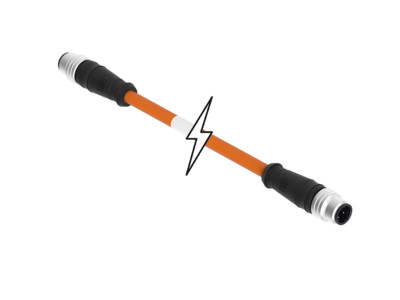 Micro-Change (M12) Double-Ended Cordset, 4 Poles, D-Coded, Male (Straight) to Male (Straight), 22 AWG, Shielded PUR Cable, 8.0m (26.25') Length