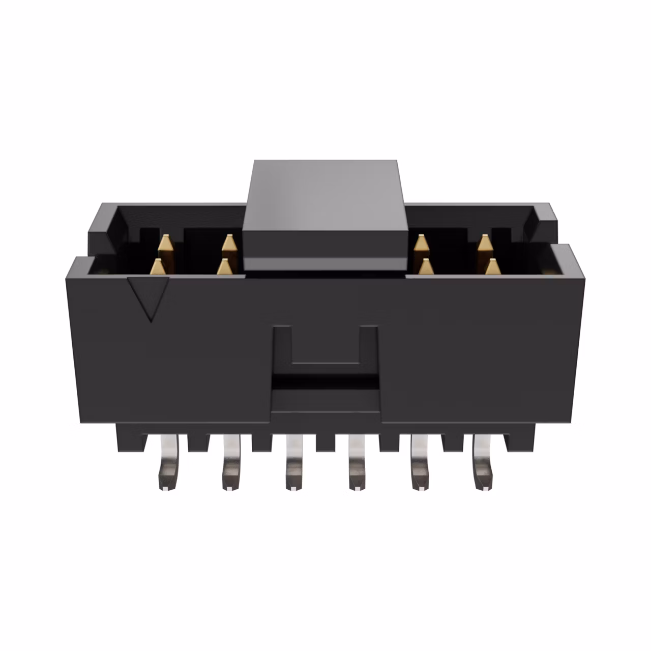 2.00mm Pitch, Milli-Grid PCB Header, Dual Row, Vertical, Surface Mount, Shrouded, 12 Circuits, 0.38µm Gold (Au) Plating, Dual Side Slots, Center Friction Lock, with Cap, Tape and Reel for sale
