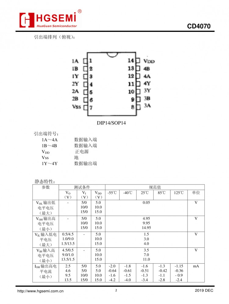 CD4070BM/TR technical document page 2