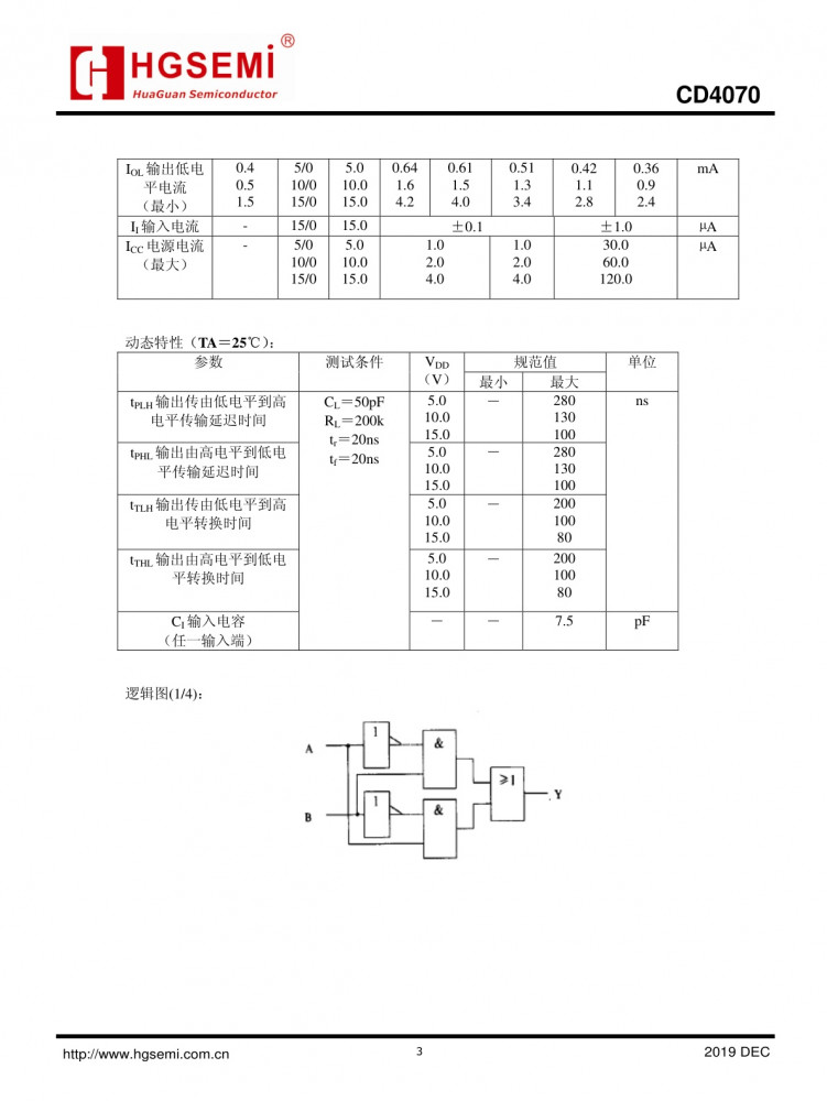 CD4070BM/TR technical document page 3