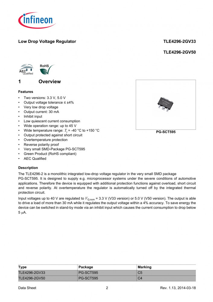 TLE4296-2 datasheet page 2