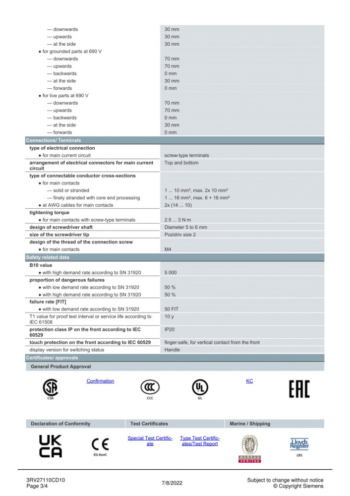 3RV27110CD10 technical document page 3