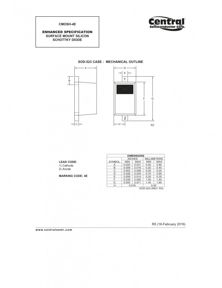 CMOSH-4E TR PBFREE datasheet page 2
