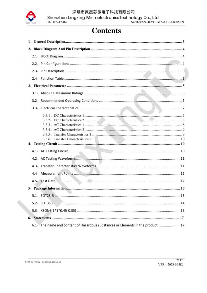 SN74LVC1G17DB(LX) datasheet page 2