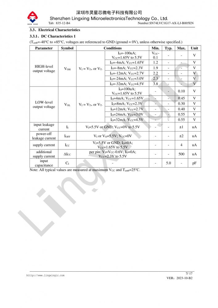 SN74LVC1G17DB(LX) datasheet page 7