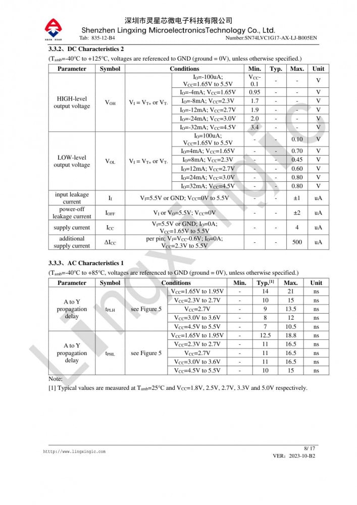SN74LVC1G17DB(LX) datasheet page 8