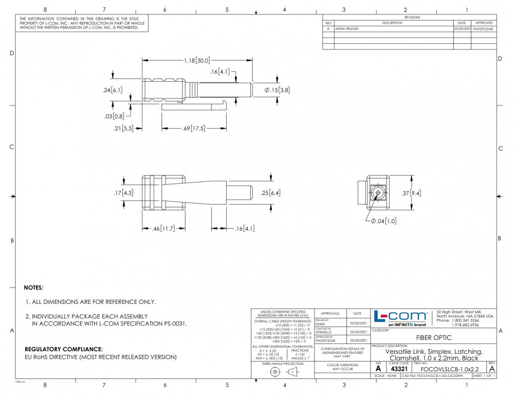 FOCOVLSLCB-1.0X2.2 product document page