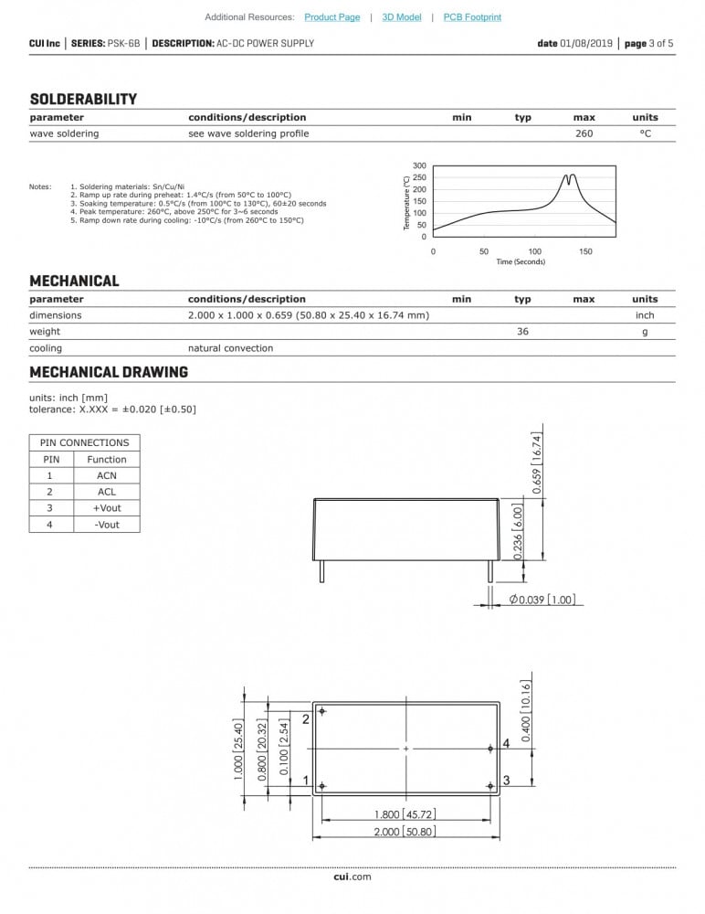 CUI PSK-6B datasheet page 3
