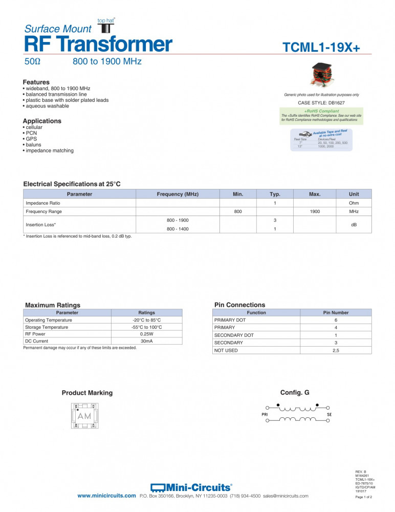 TCML1-19X+ technical document page 1