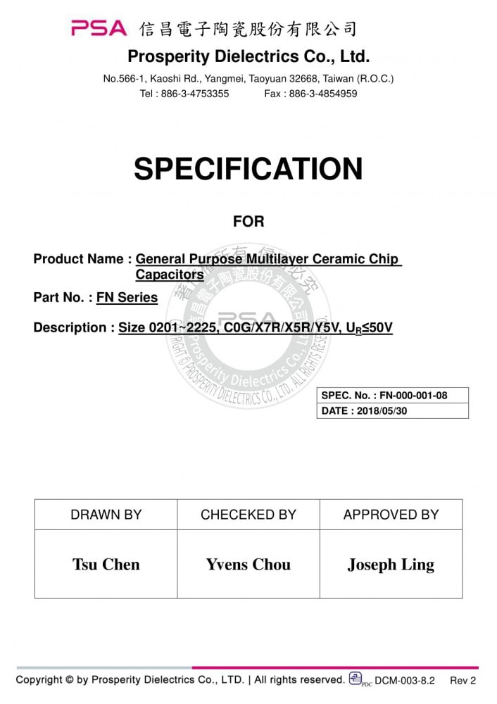 PSA FN Series datasheet page 2
