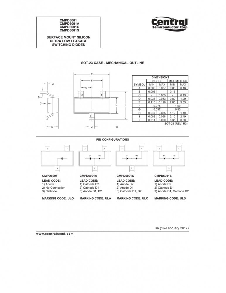 CMPD6001 datasheet page 2