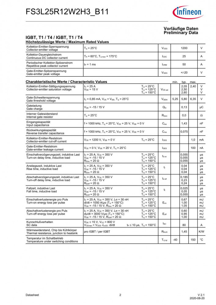 FS3L25R12W2H3B11 datasheet page 2