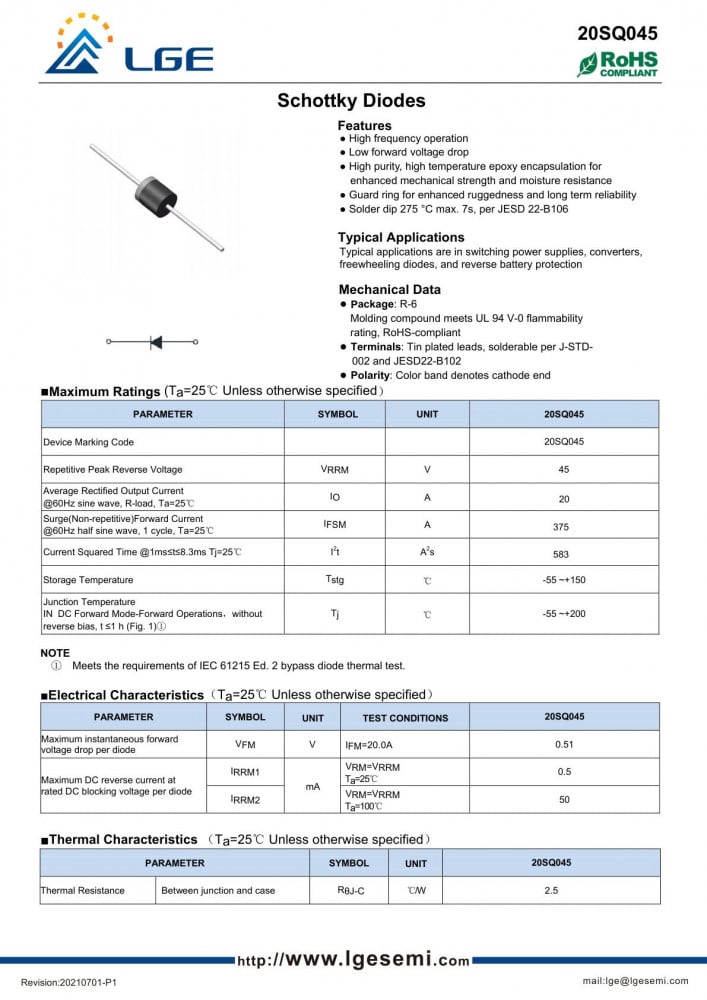 20SQ045 datasheet page 1
