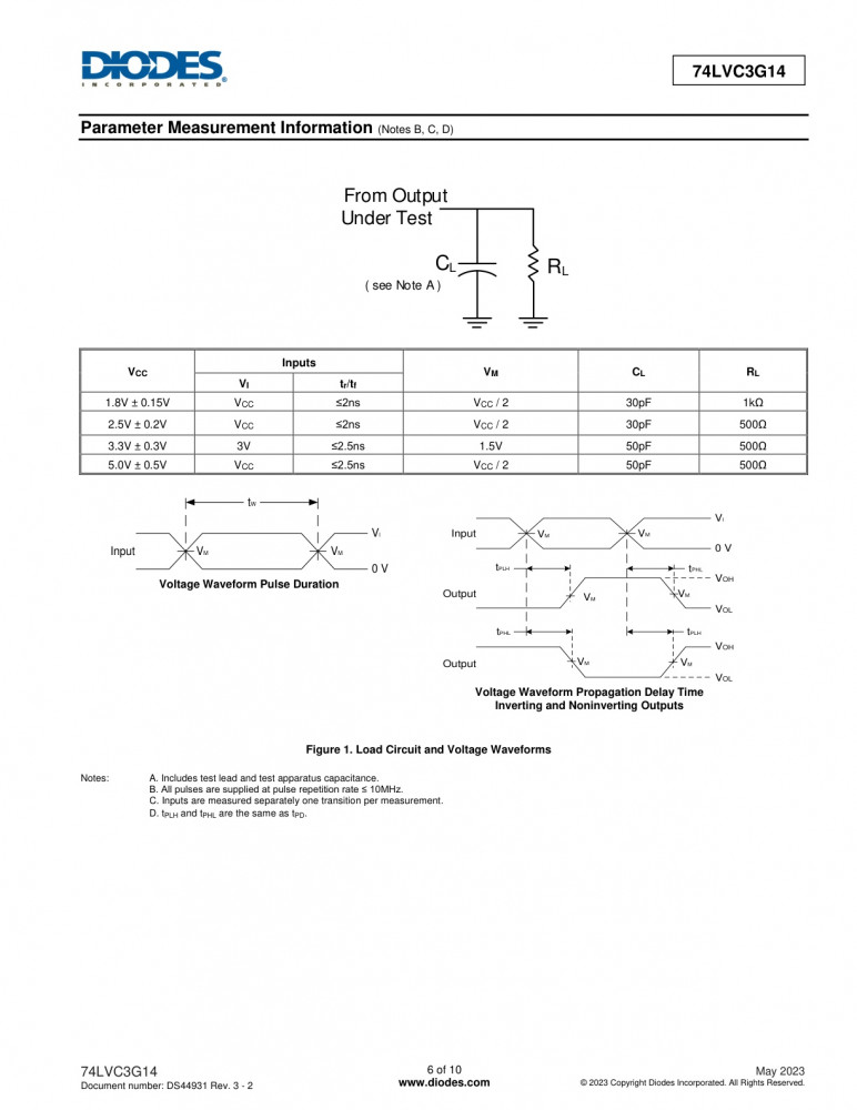 74LVC3G14V8-7 datasheet page 6
