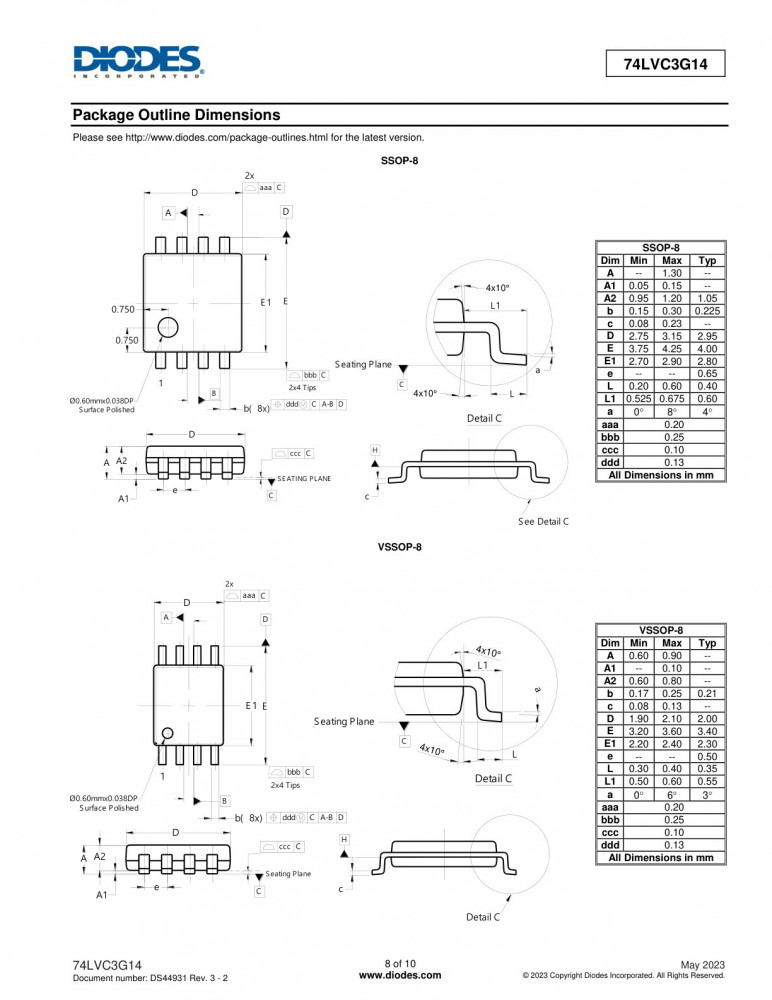 74LVC3G14V8-7 datasheet page 8