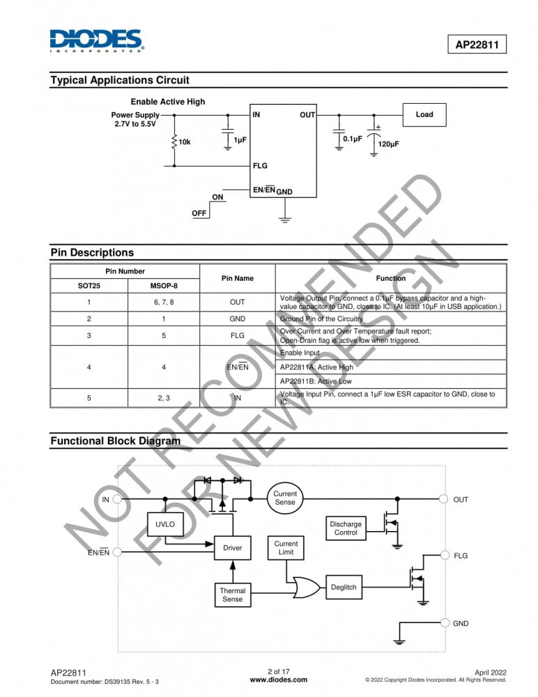 AP22811BM8-13 datasheet page 2