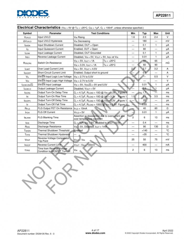 AP22811BM8-13 datasheet page 4