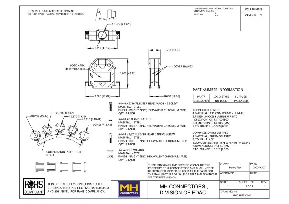 MHC88E320000 technical drawing page
