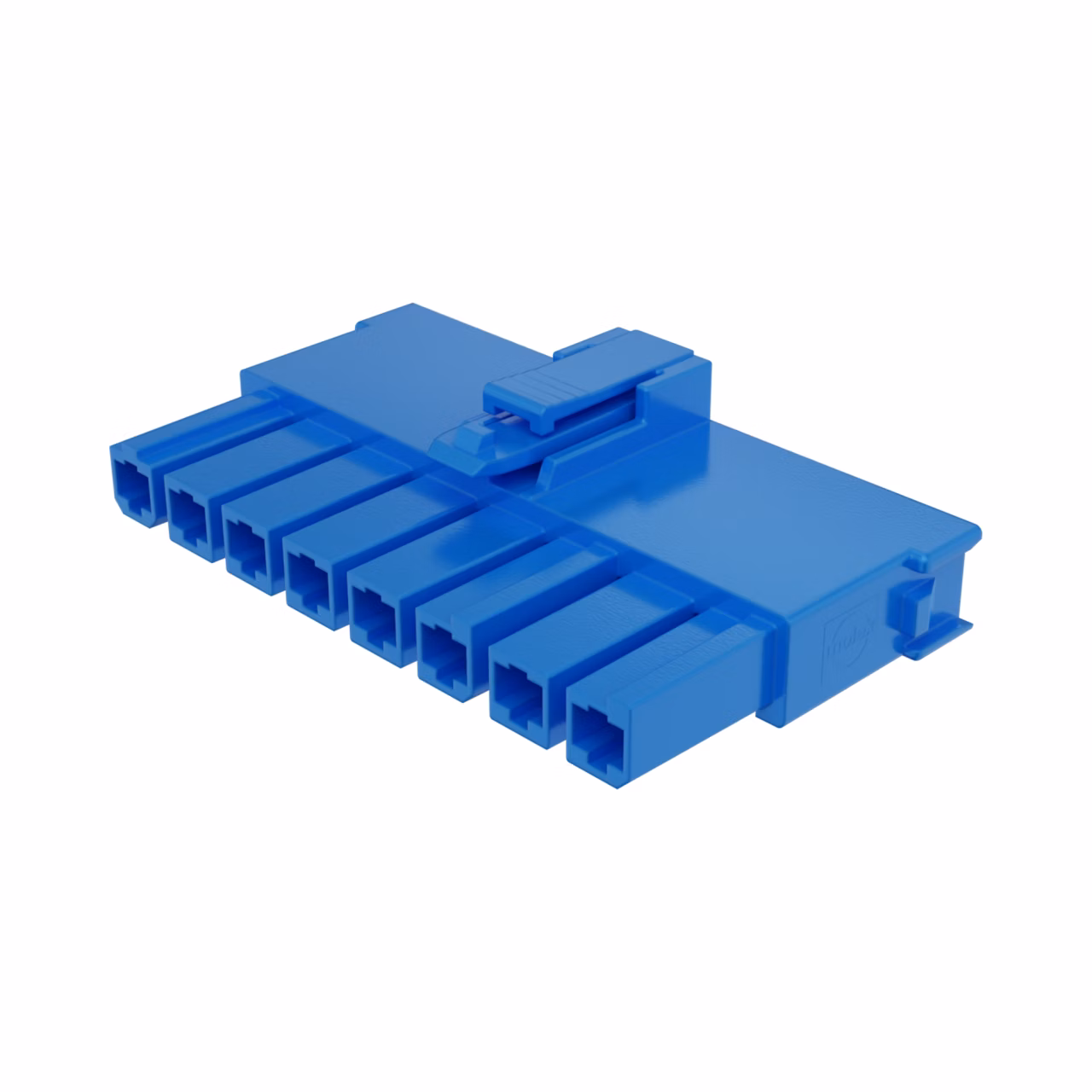 Mega-Fit ColorLock Tangless TPA-Capable Receptacle Housing, Single Row, 8 Circuit, UL 94V-0, Glow-Wire Capable, Blue for sale