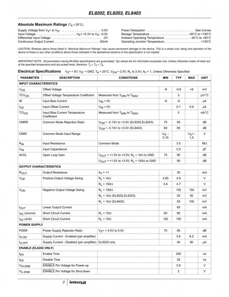 EL8403IS datasheet page 3