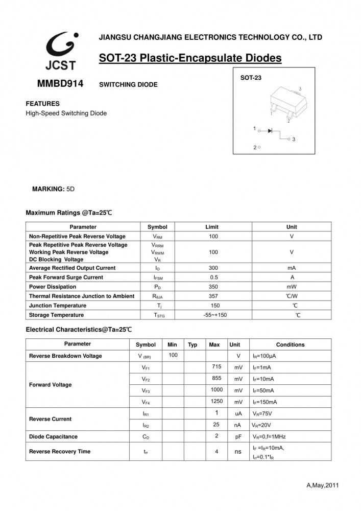 MMBD914 datasheet page 1