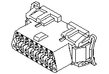 2.50mm Pitch Mini-Latch Wire-to-Wire and Wire-to-Board Receptacle Housing, with Guide Rails, 15 Circuits