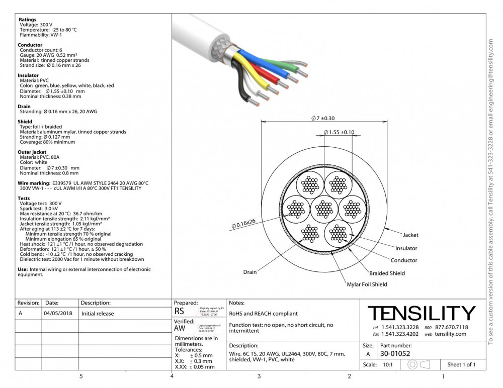 Technical document image for Tensility International model 30-01052