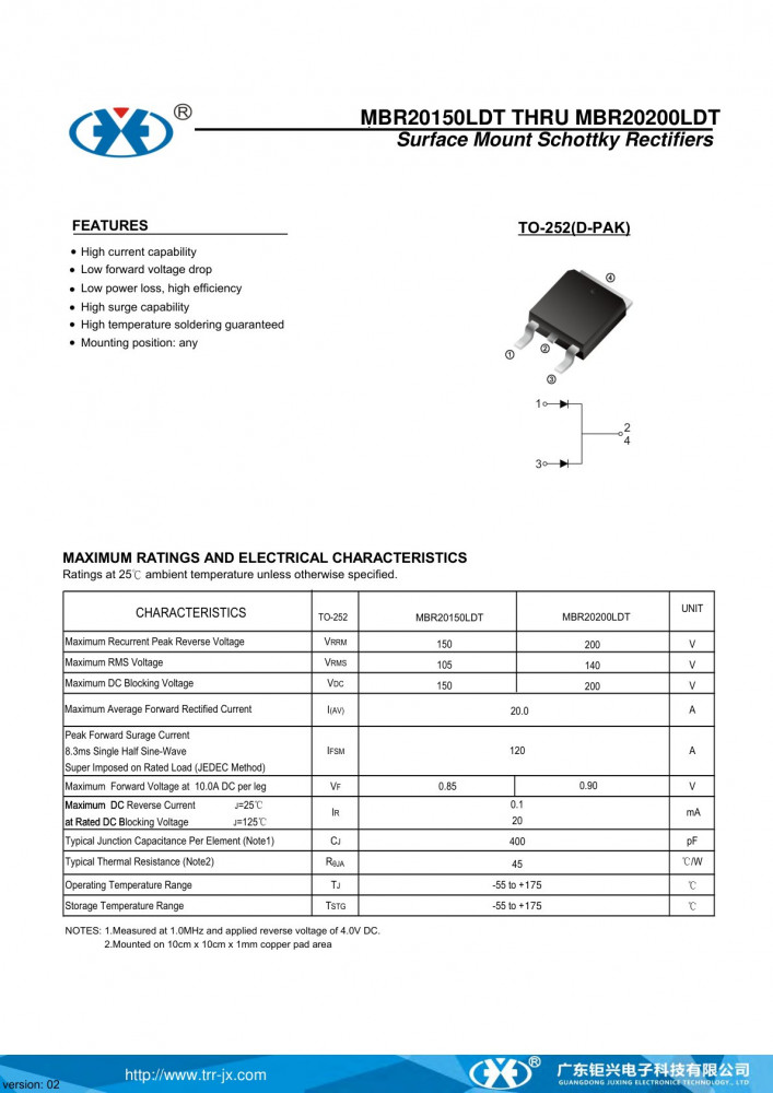 MBR20150LDT datasheet page 1