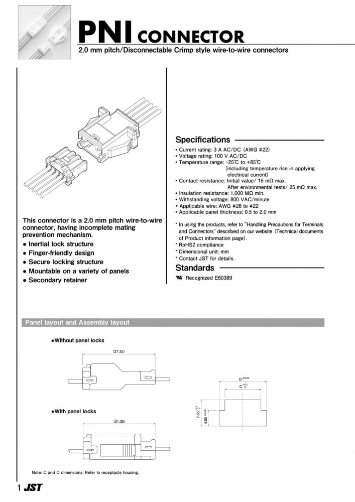 JST PNIRR-02VF technical document page 1