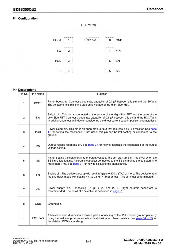 BD9B305QUZ-E2 datasheet page 2