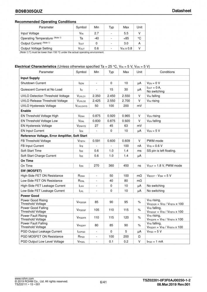 BD9B305QUZ-E2 datasheet page 6