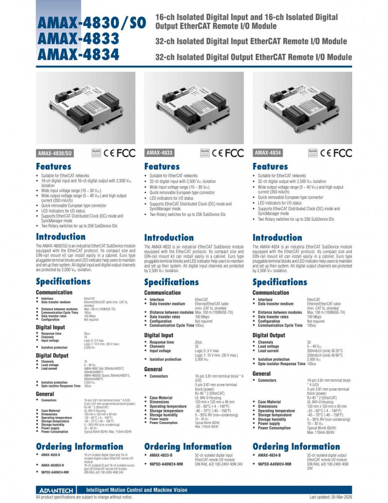 AMAX-4834 product documentation page