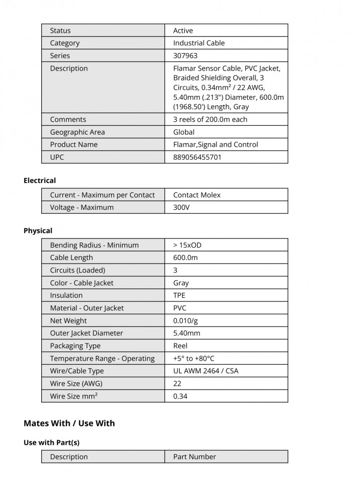 Technical document page 2 for MOLEX 1552110004