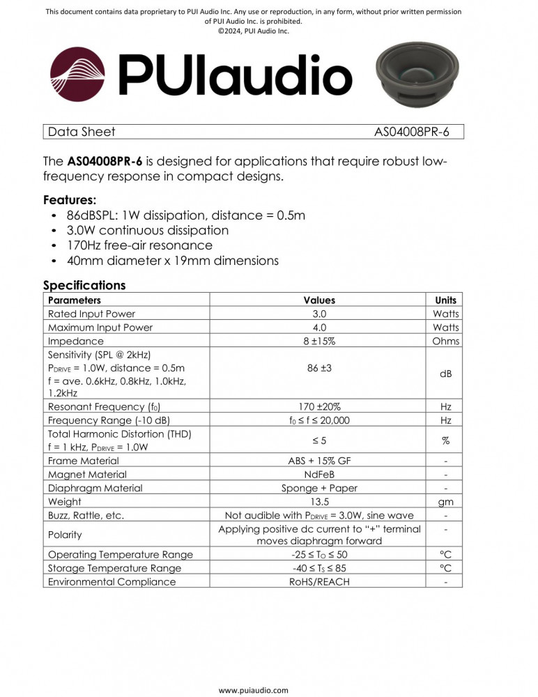 AS04008PR-6 datasheet page 1
