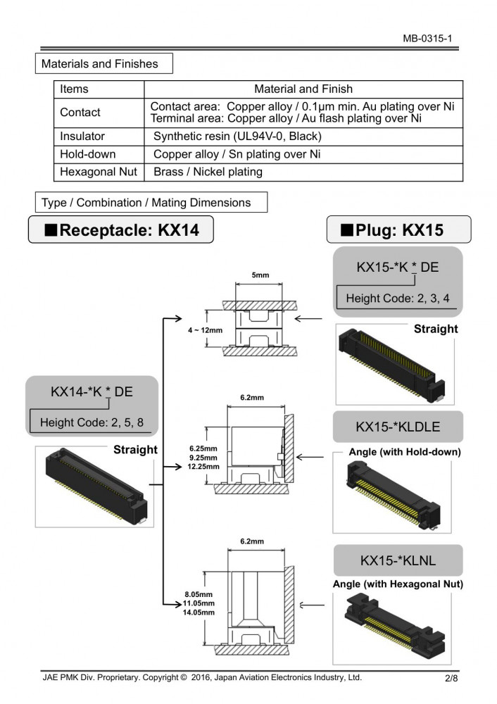 JAE KX14/15 Series datasheet page 2