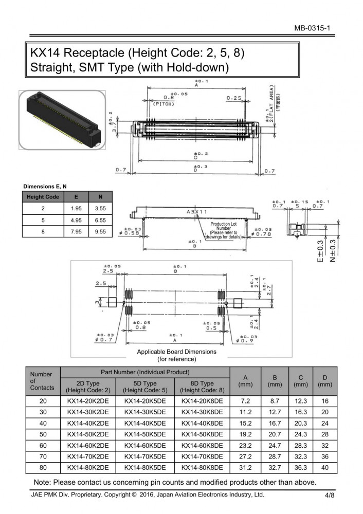 JAE KX14/15 Series datasheet page 4