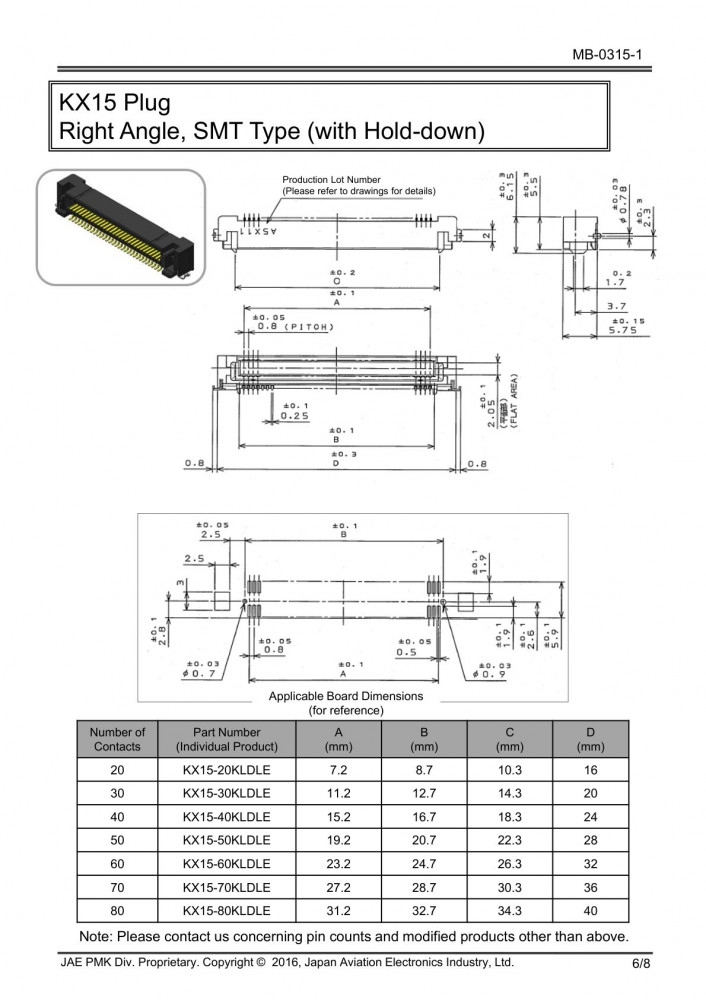 JAE KX14/15 Series datasheet page 6