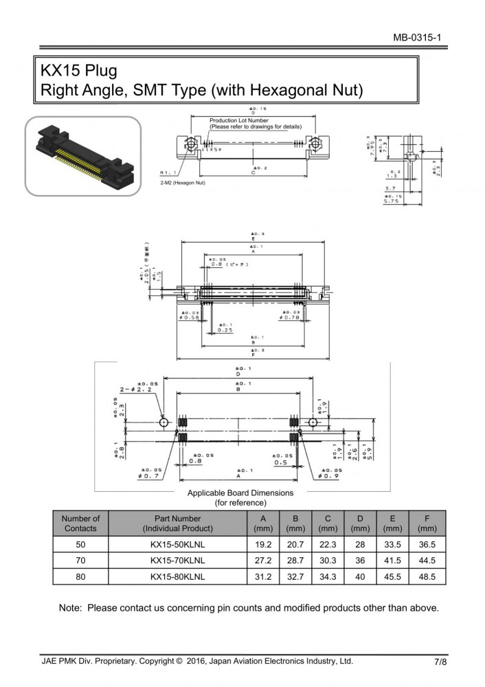 JAE KX14/15 Series datasheet page 7