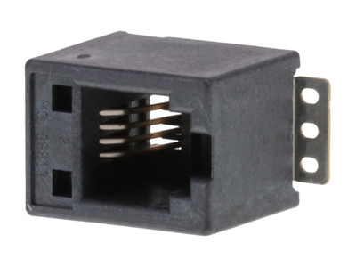 Modular Jack, Vertical, Top Entry, Surface Mount, 6/6, Low Profile, Pick-and-Place Polyimide Tape, 13