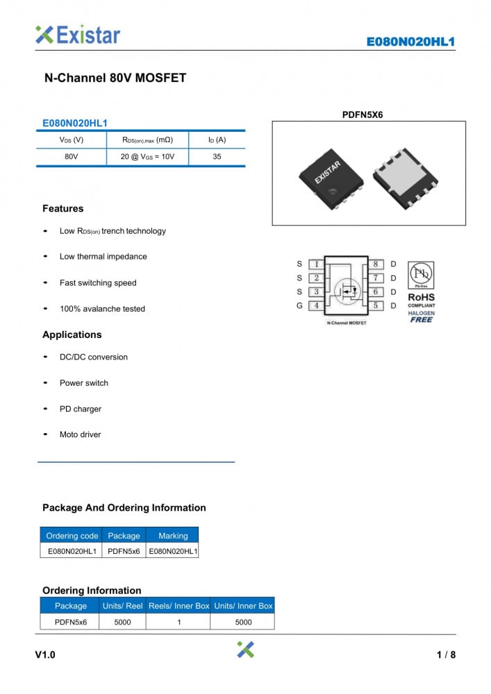 E080N020HL1 datasheet page 1