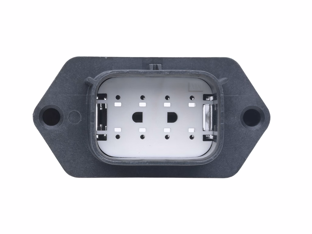 MX150L 8 Circuit Panel Mount Plug for 22-14 AWG Wire, Rear Mount Flange Assembly, with Gasket, Black for sale