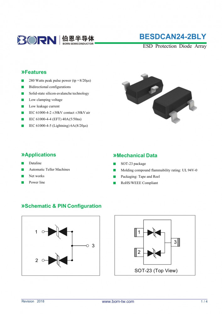 BESDCAN24-2BLY datasheet page 1